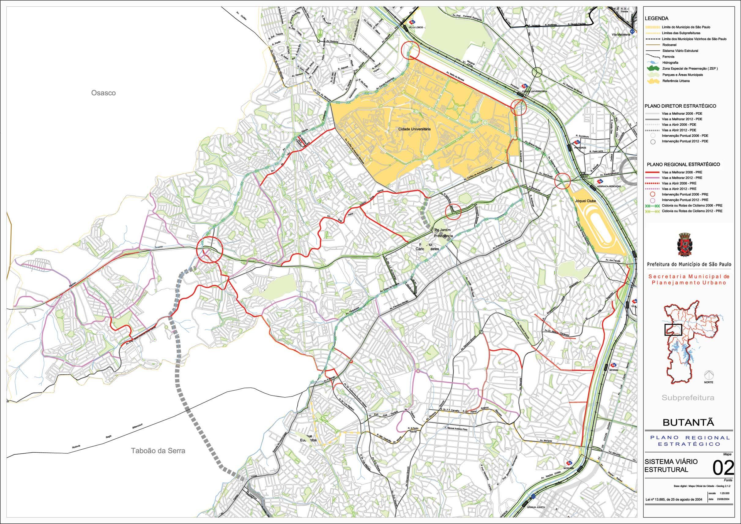 Butantãサンパウロ-道路地図-地図のButantãサンパウロ-道路(ブラジル)